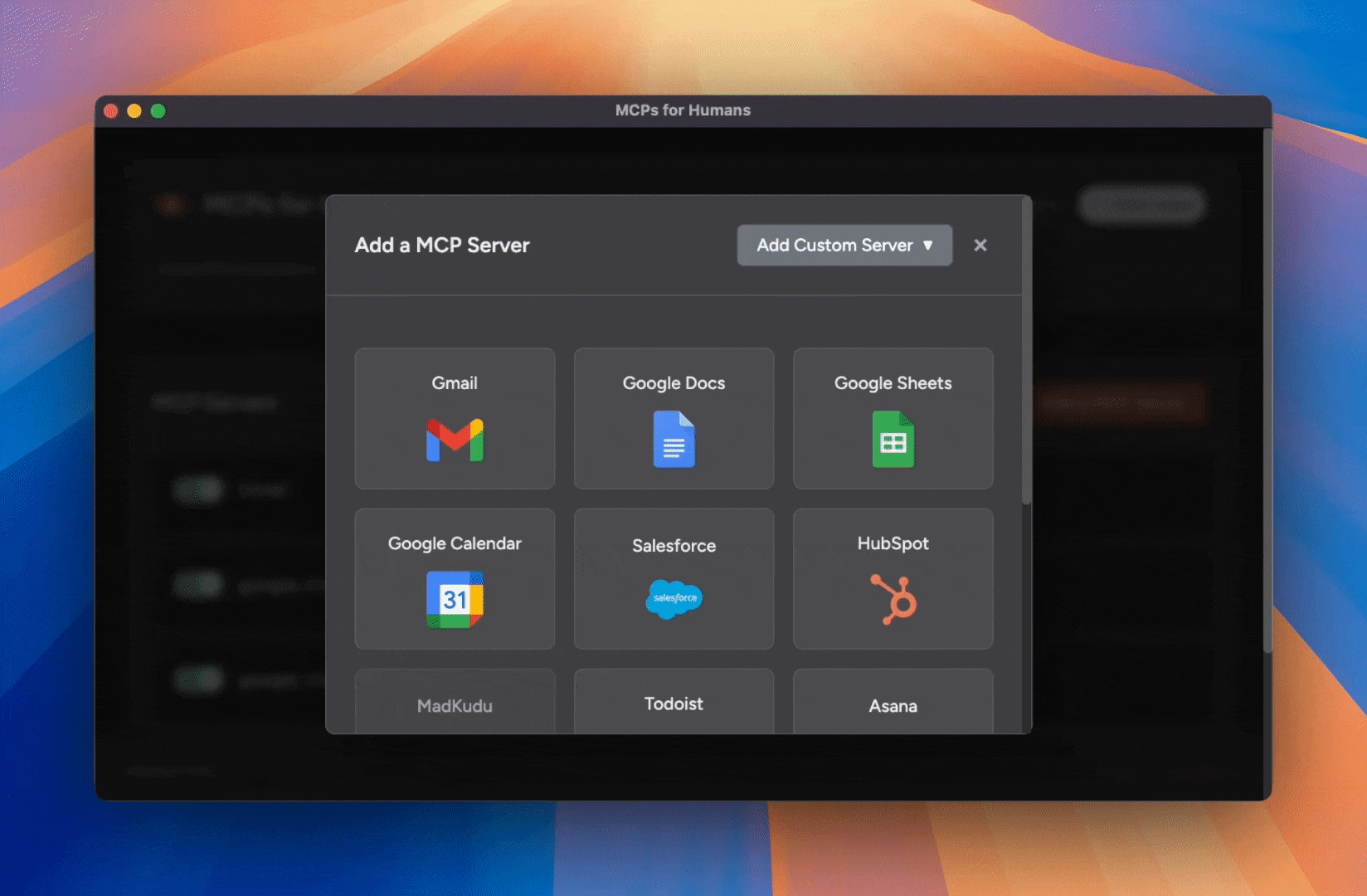 MCPs for Humans - Easy UI for Claude MCP Servers